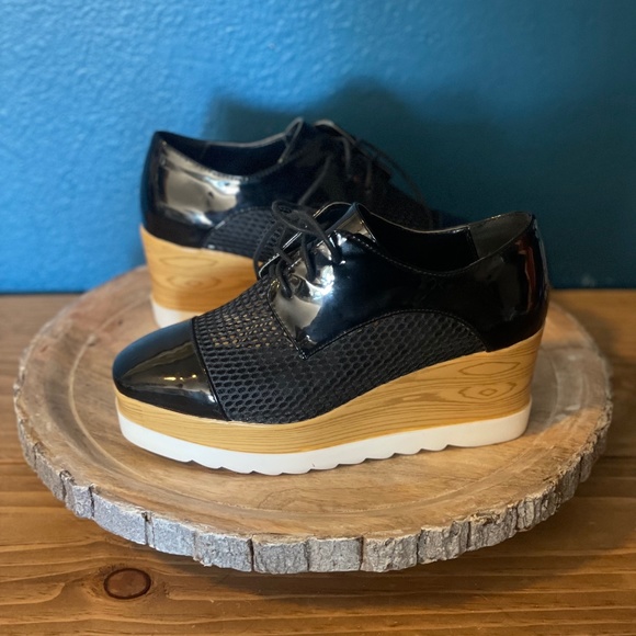 Baldi | Shoes | Baldi Larz Black And White Mesh Lace Up Platform Size ...